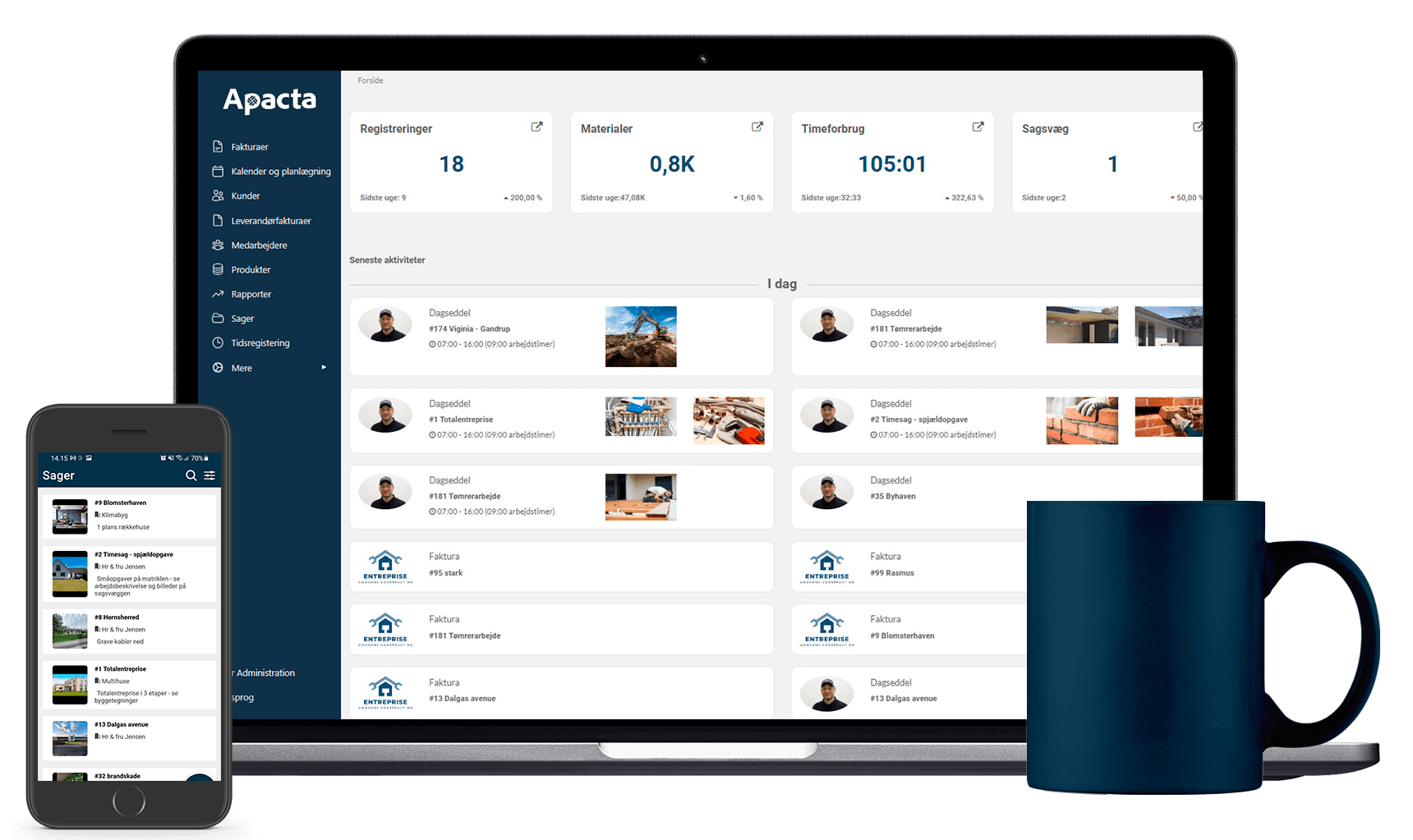 App til tidsregistrering | 100 % brugervenlig for alle | Apacta